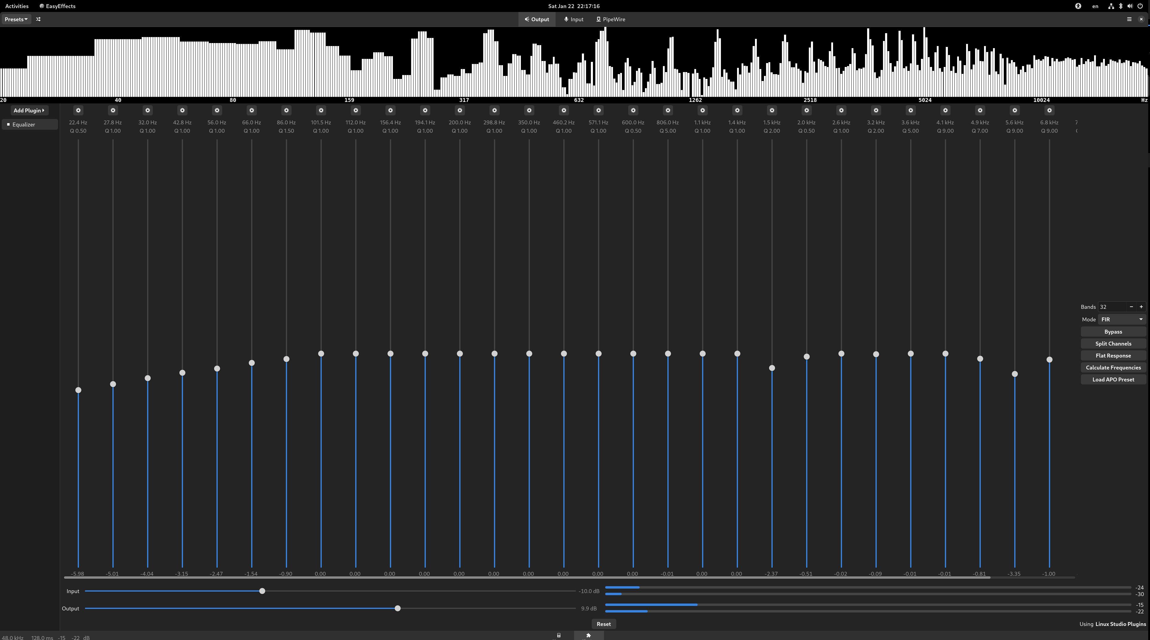 LINUX EASYEFFECTS EQ 设置： JBL LIVE 650 BTNC