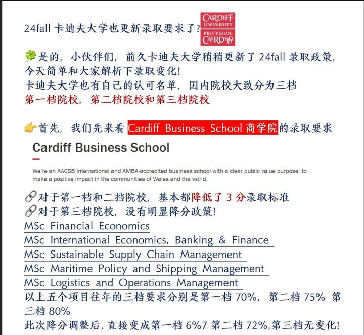 【24fall英国留学】24fall卡迪夫大学也更新录取要求了？今天一起来解析看看！ - 知乎