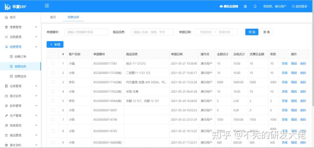 基于 Spring Boot Vue 的erp系统，自带进销存财务生产功能 知乎 8267