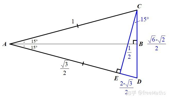 只用初中数学如何推导出 sin15° 的精确值？ - 知乎