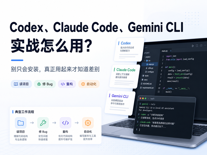 Codex、Claude Code、Gemini CLI 实战怎么用？别只会安装，真正用起来才知道差别 - 知乎