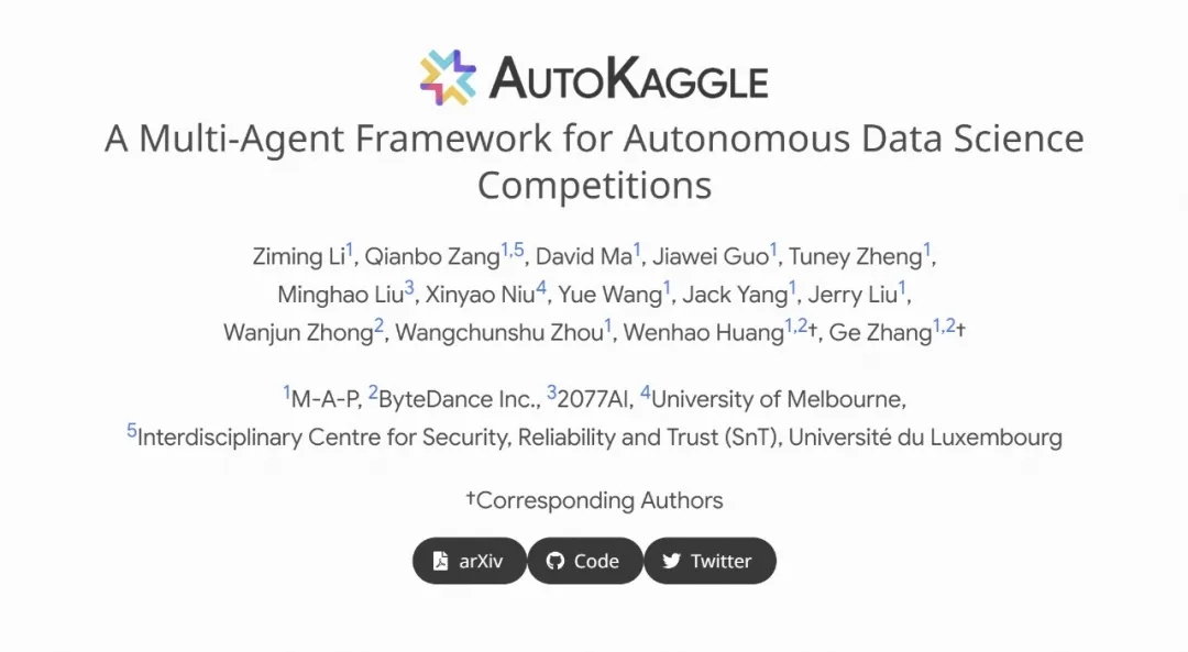 大幅降低数据科学门槛！豆包大模型团队开源AutoKaggle，端到端解决数据处理 - 知乎