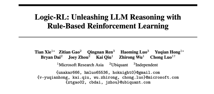 LLM RL 2025论文（二）Logic-RL - 知乎