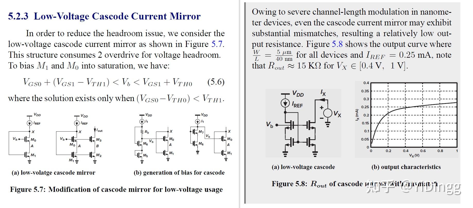 低压共源共栅电流镜的偏置结构考量——如何产生偏置电压 (Biasing Circuits for Low-Voltage Cascode Current Mirror) - 知乎