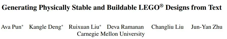 乐高积木也有AI大模型！CMU华人团队打造了LegoGPT - 知乎