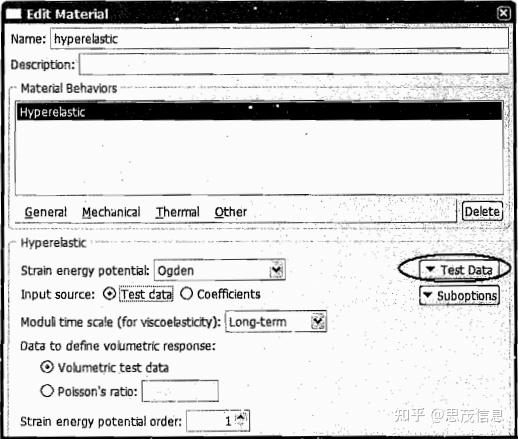 请文在abaqus中，超弹性材料Neo-Hooke模型，要设什么参数吗？想做个拉伸实验。 - 知乎