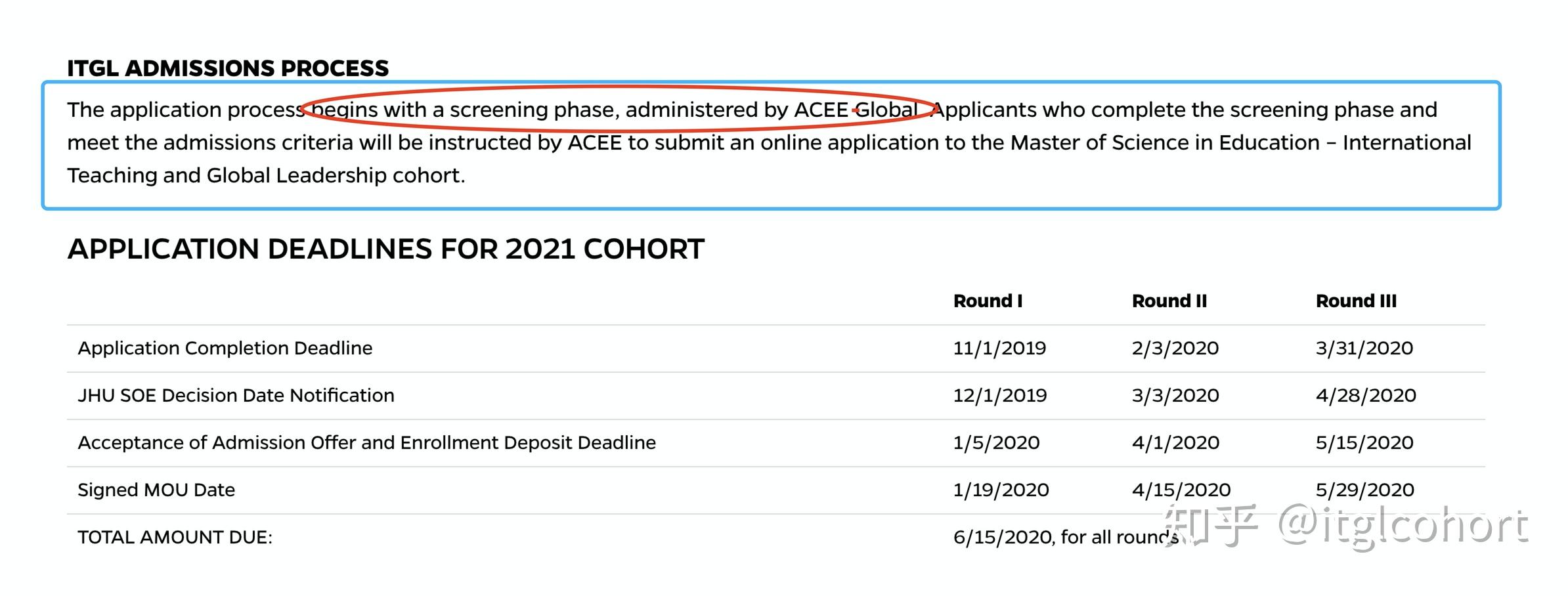 申请JHU教育学院ITGL项目，如果不参加ACEE的Screening面试筛选可以吗？ - 知乎