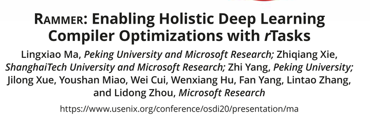 Rammer: Enabling Holistic Deep Learning Compiler Optimizations with rTasks 论文阅读 - 知乎
