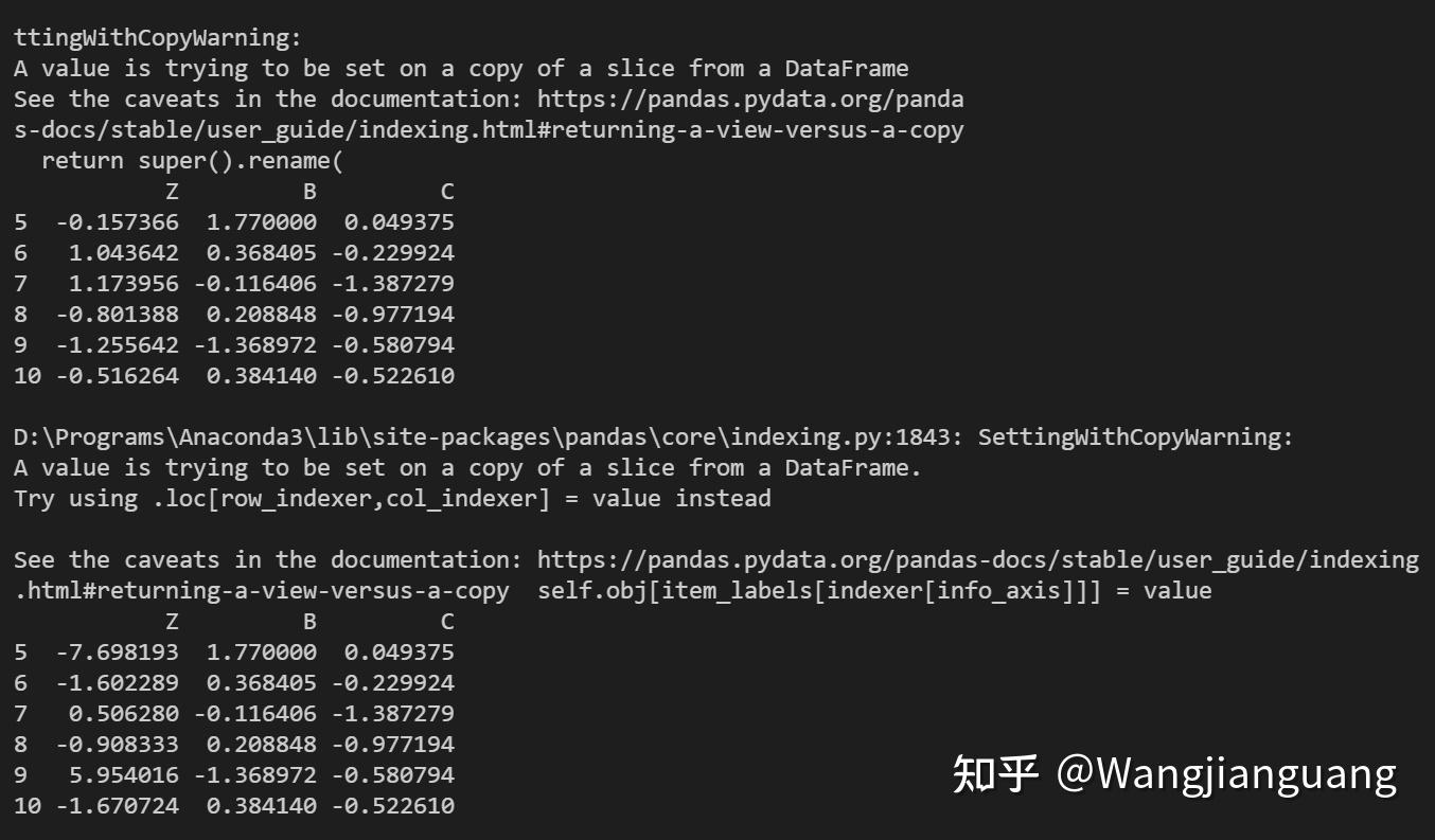 Python填坑日记：如何解决“A value is trying to be set on a copy of a slice from a DataFrame ”的问题 - 知乎