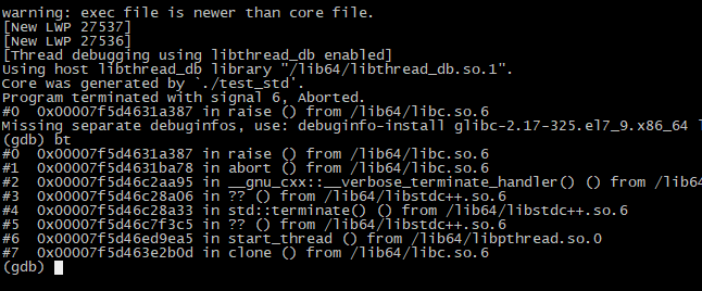 C++11 std::thread异常coredump导致调用堆栈丢失问题的跟踪和解决（std::teminate） - 知乎