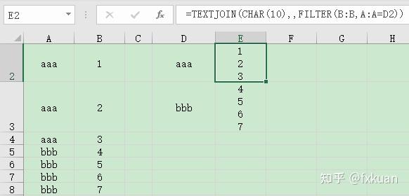 excel中如何实现如下效果,A1=a,A2=a,A3=a,B1=1,B2=2,B3=3? - 知乎