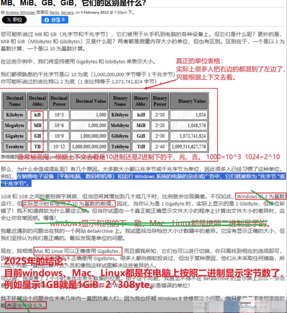 KB / KiB，MB / MiB，GB / GiB，… 的区别是什么？ - 知乎