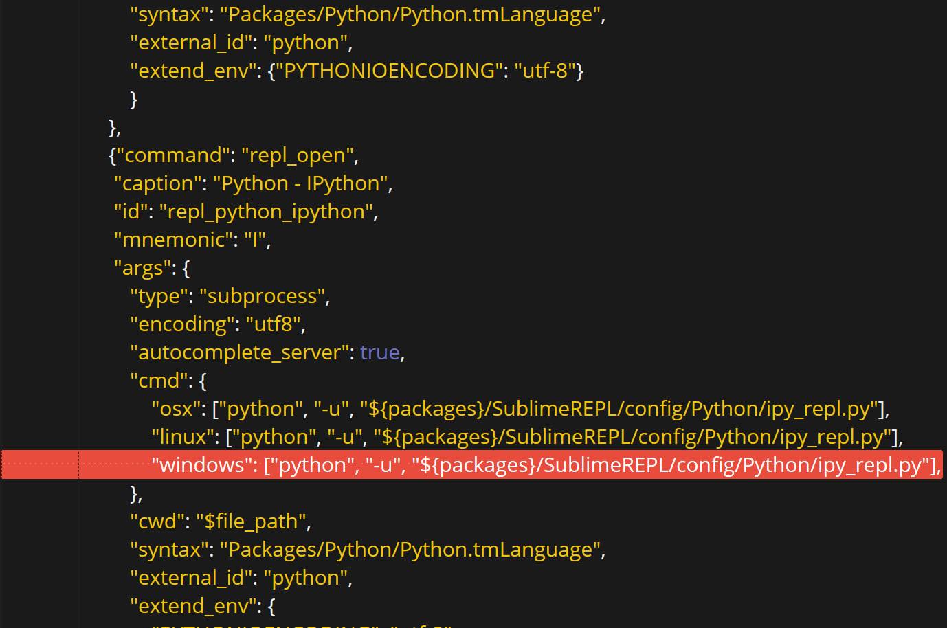 sublime text 3 安装完SublimeREPL 打开ipython报错，请问有人遇到过没？ - 知乎