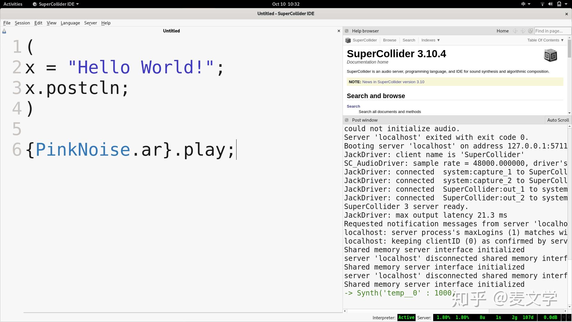 SuperCollider 编程语言和声音编程环境和 HELLO WORLD！ - 知乎