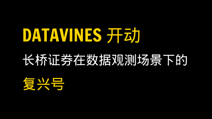 Datavines 开动长桥证券在数据观测场景下的复兴号 - 知乎