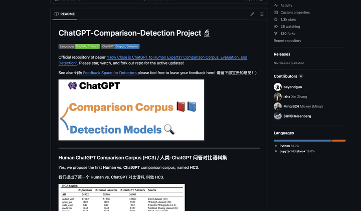 chatgpt-comparison-detection 复现- AI生成文本检测 - 知乎