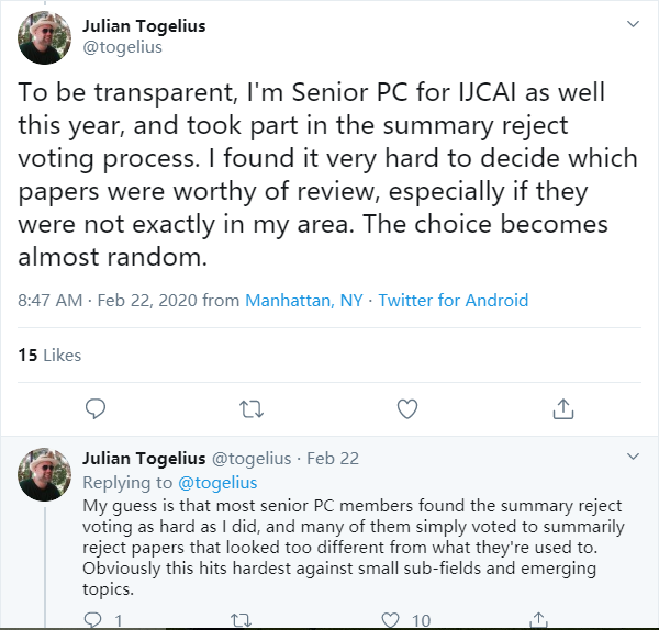 还没进评审就被拒：IJCAI 2020 近半投稿遭summary reject，SPC称决策近乎随机 - 知乎