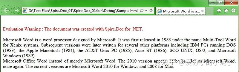 Word控件Spire.Doc 转换教程(十四)：使如何在 C#、VB.NET 中将 HTML 转换为 XML - 知乎