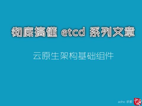 彻底搞懂 etcd 系列文章（一）：初识 etcd - 知乎