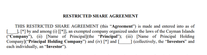 RSA（ Restricted Shares Agreement）主要条款分析 - 知乎