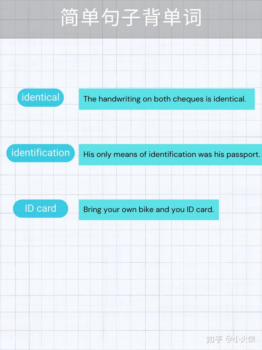 5 张图片记单词 identical(完全相同的) - 知乎