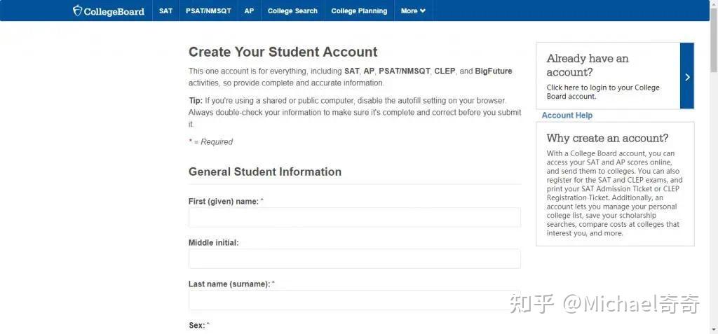 collegeboard为什么无法注册？ - 知乎