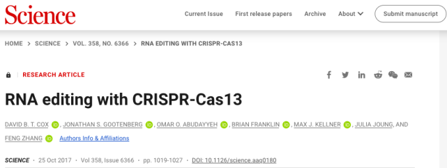 Science｜CRISPR-Cas13编辑RNA - 知乎