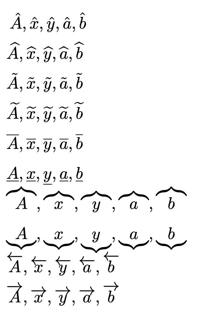 Latex 中的各种"帽子" - 知乎