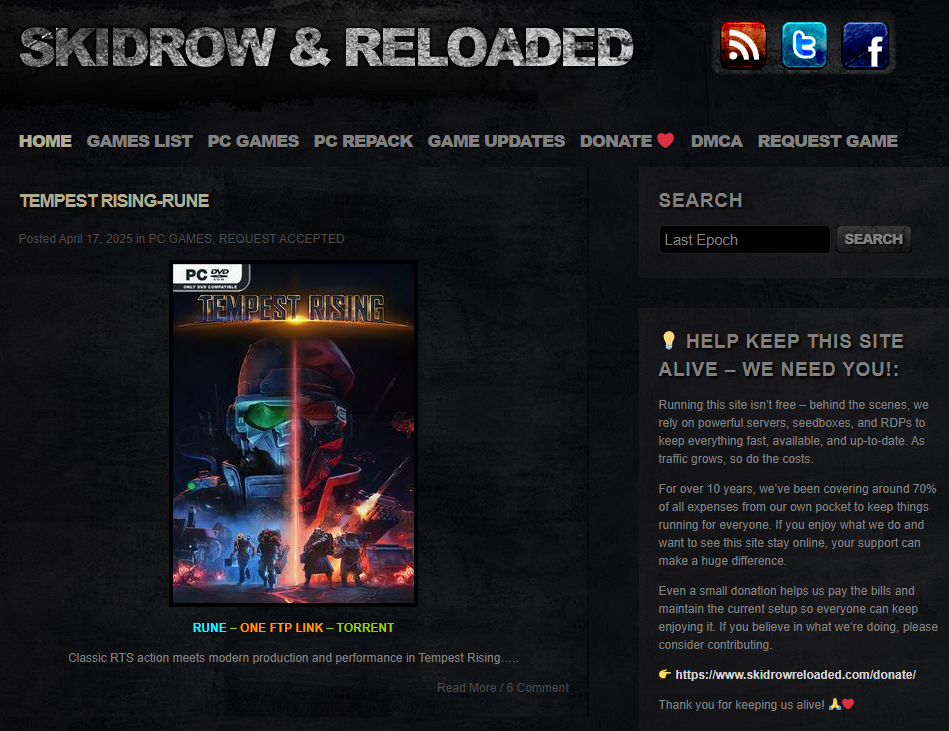 著名盗版游戏网站Skidrow & Reloaded Games需要帮助 - 知乎