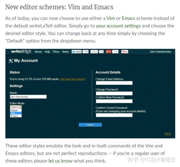 如何将overleaf的默认编辑器设置为Vim 或 Emacs - 知乎