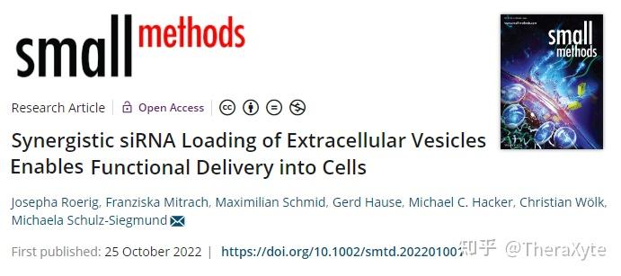 细胞外囊泡高效负载siRNA新策略 - 知乎