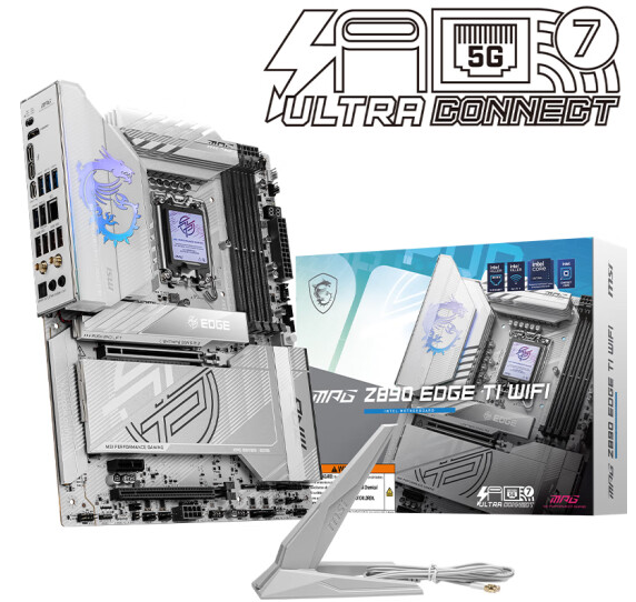 微星MPG Z890 EDGE TI WIFI刀锋钛主板评测：全白高颜值，一键提升10%带宽、降低10%延迟