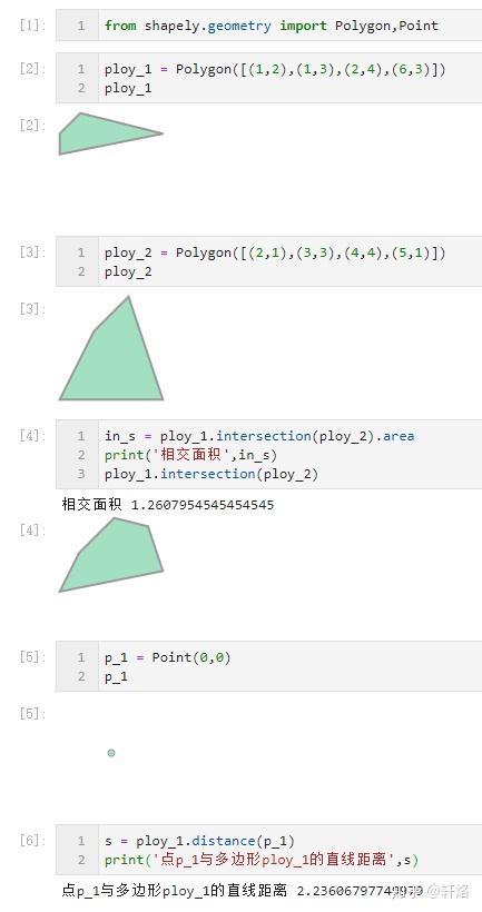 Python中怎么用shapely做 1 生成二个多边形区域,计算想交的面积 2)生成一个点与一多边? 知乎
