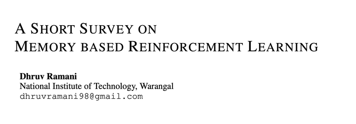 【强化学习 225】Memory-Based RL - 知乎