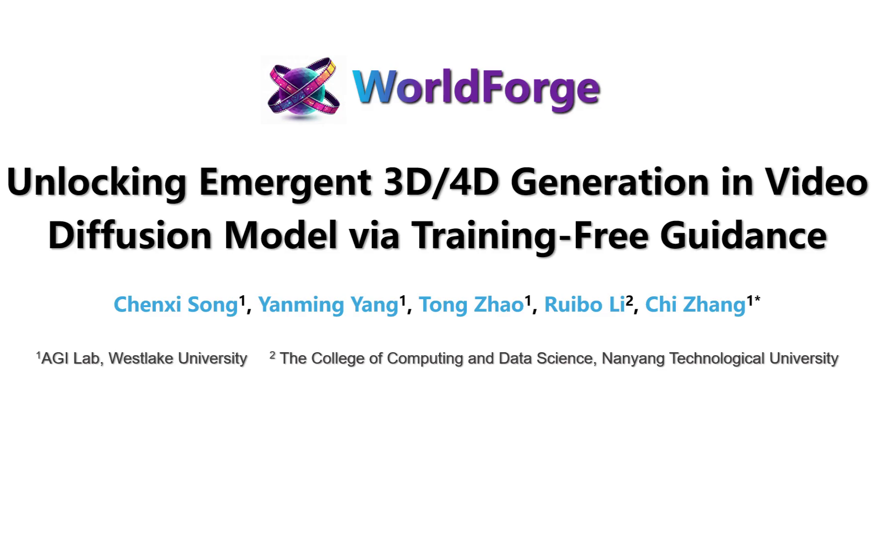 [日报]西湖大学、南洋理工发布WorldForge，面向3D/4D生成的无需训练的视频扩散模型框架，在360度场景生成、子弹时间、城市游览、视角转换、视频稳化、视频编辑等多个应用效果卓越 - 知乎