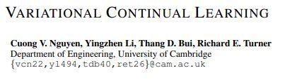 VARIATIONAL CONTINUAL LEARNING - 知乎