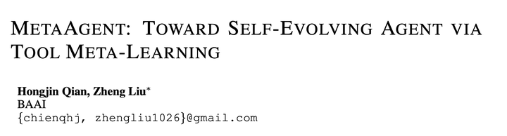 [205] MetaAgent: Prompt-based + 双Agent + 自我演化(Self-Evolution) for TIR - 知乎