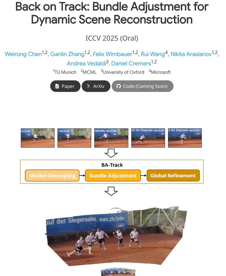 [ICCV'25 Oral] Back on Track: Bundle Adjustment for Dynamic Scene Reconstruction 论文阅读 - 知乎