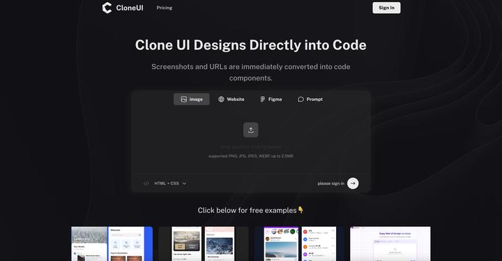 CloneUI 通过URL或截图复制网页并转为代码 - 知乎