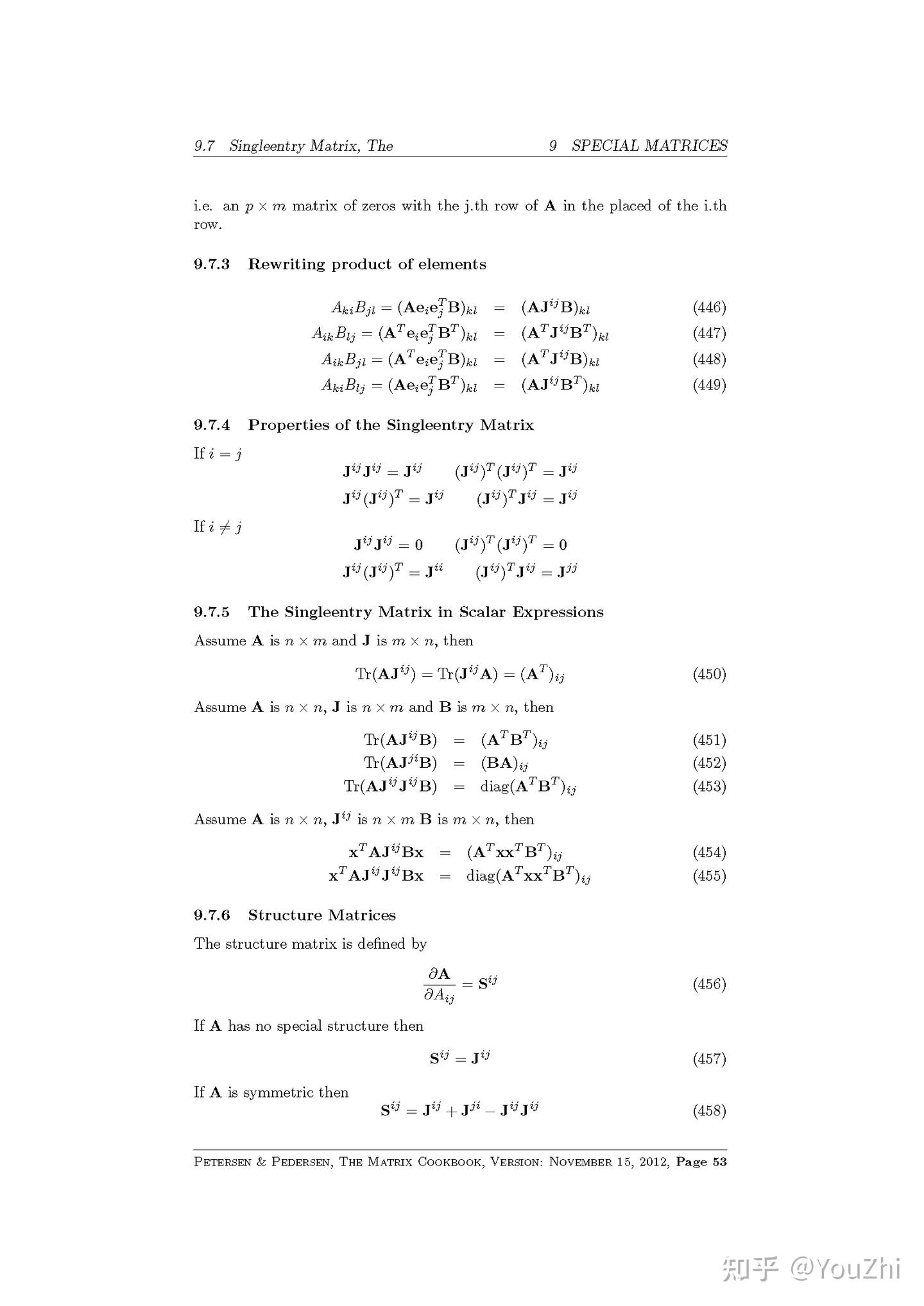 矩阵微积分公式查表(The Matrix Cookbook) - 知乎