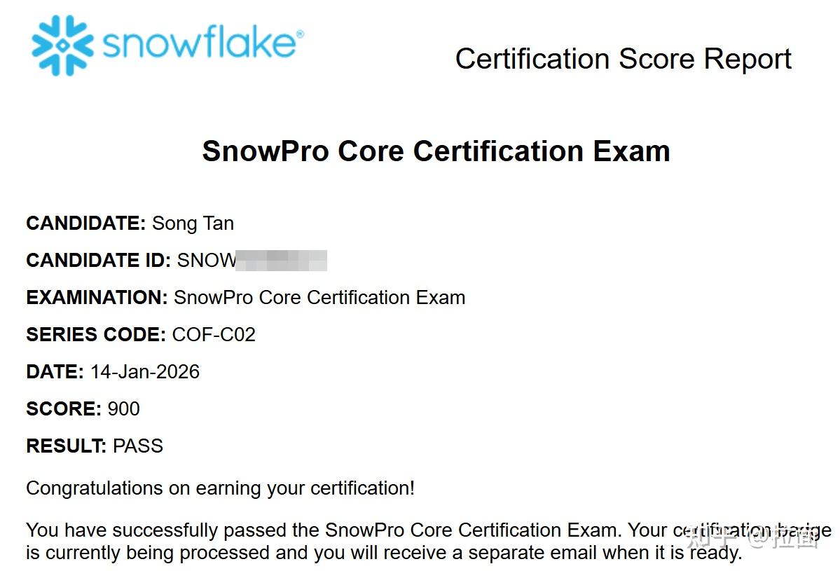Snowflake SnowPro Core认证考试纯干货 - 知乎