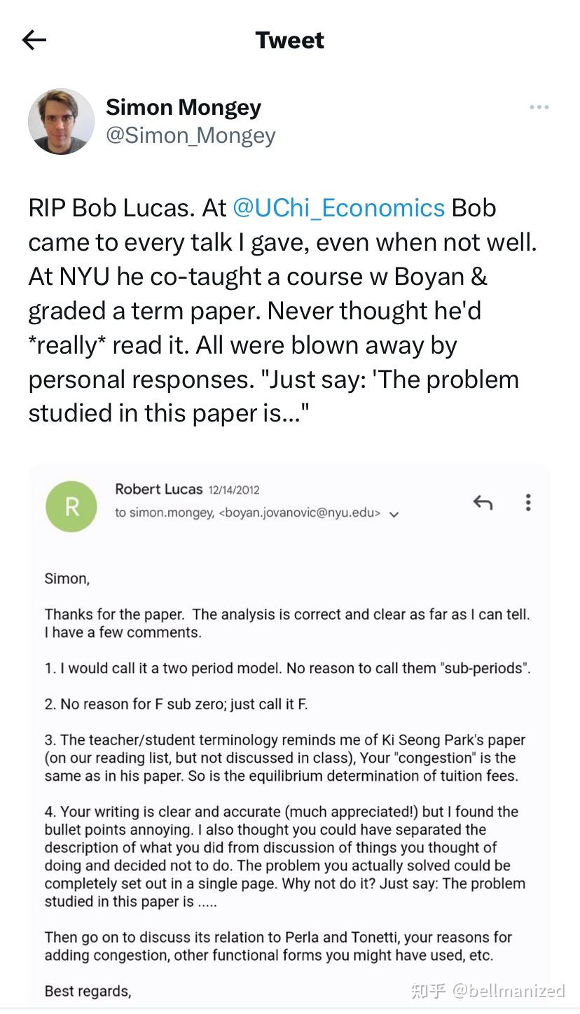 经济学家卢卡斯逝世，如何评价他一生的学问与贡献? - 知乎