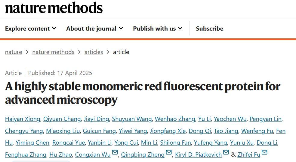Nature Methods｜mYongHong：新一代超稳定单体红色荧光蛋白 - 知乎