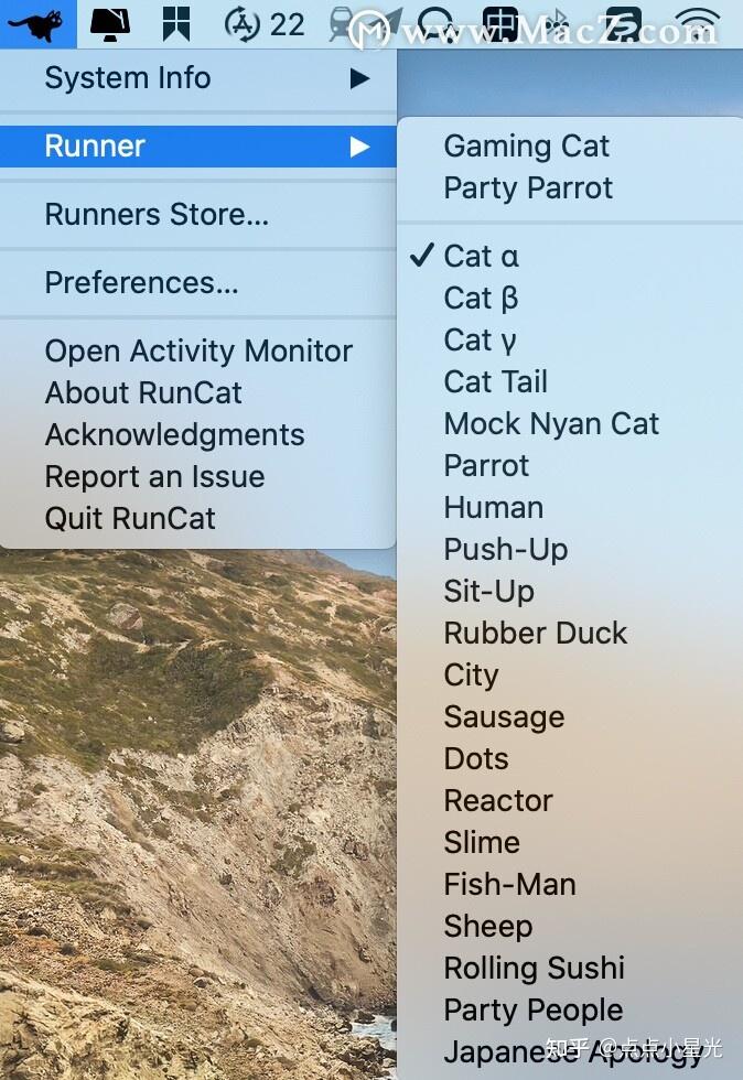 RunCat for mac(菜单栏Cpu可视化监测工具) - 知乎