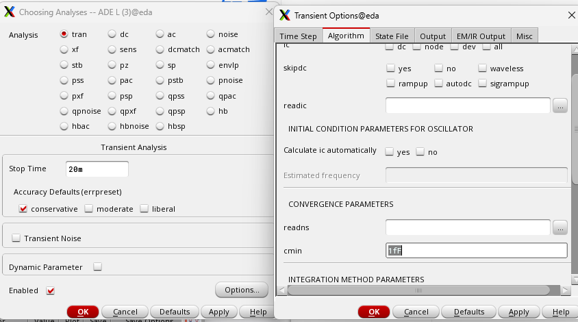 Cadence virtuoso ADE L|tran仿真不收敛 - 知乎
