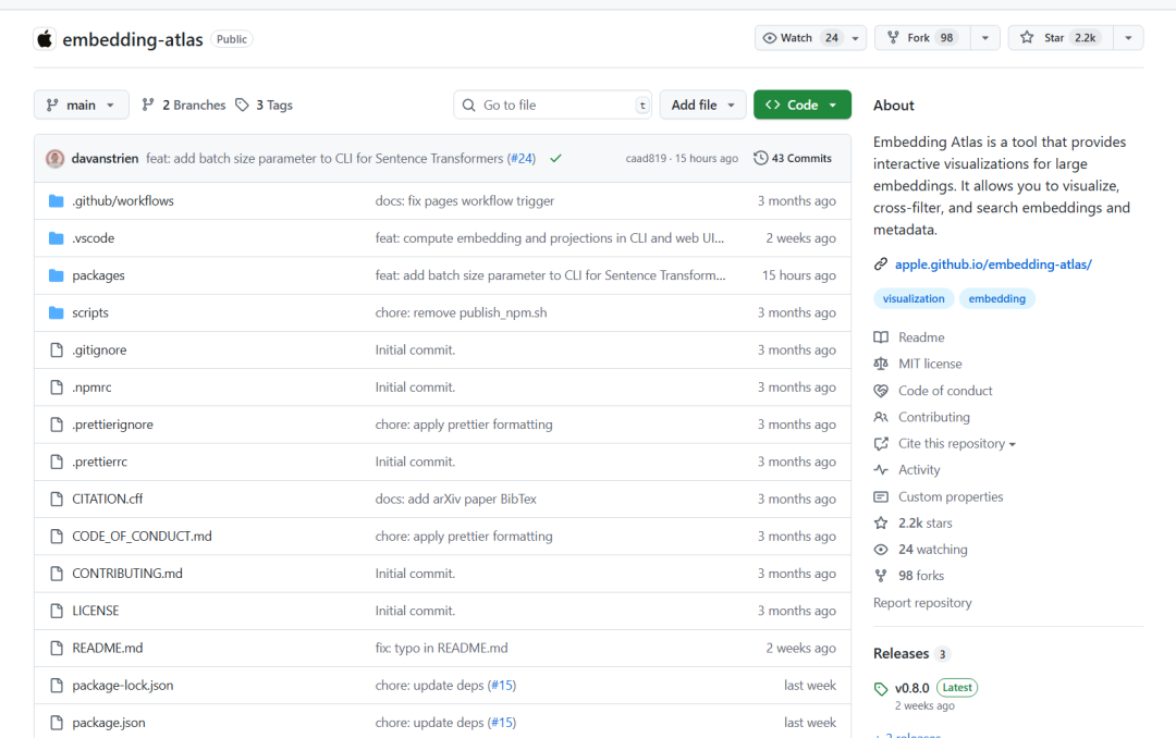 GitHub 6.3k 苹果开源 Embedding Atlas：秒级可视化上百万条向量数据！ - 知乎