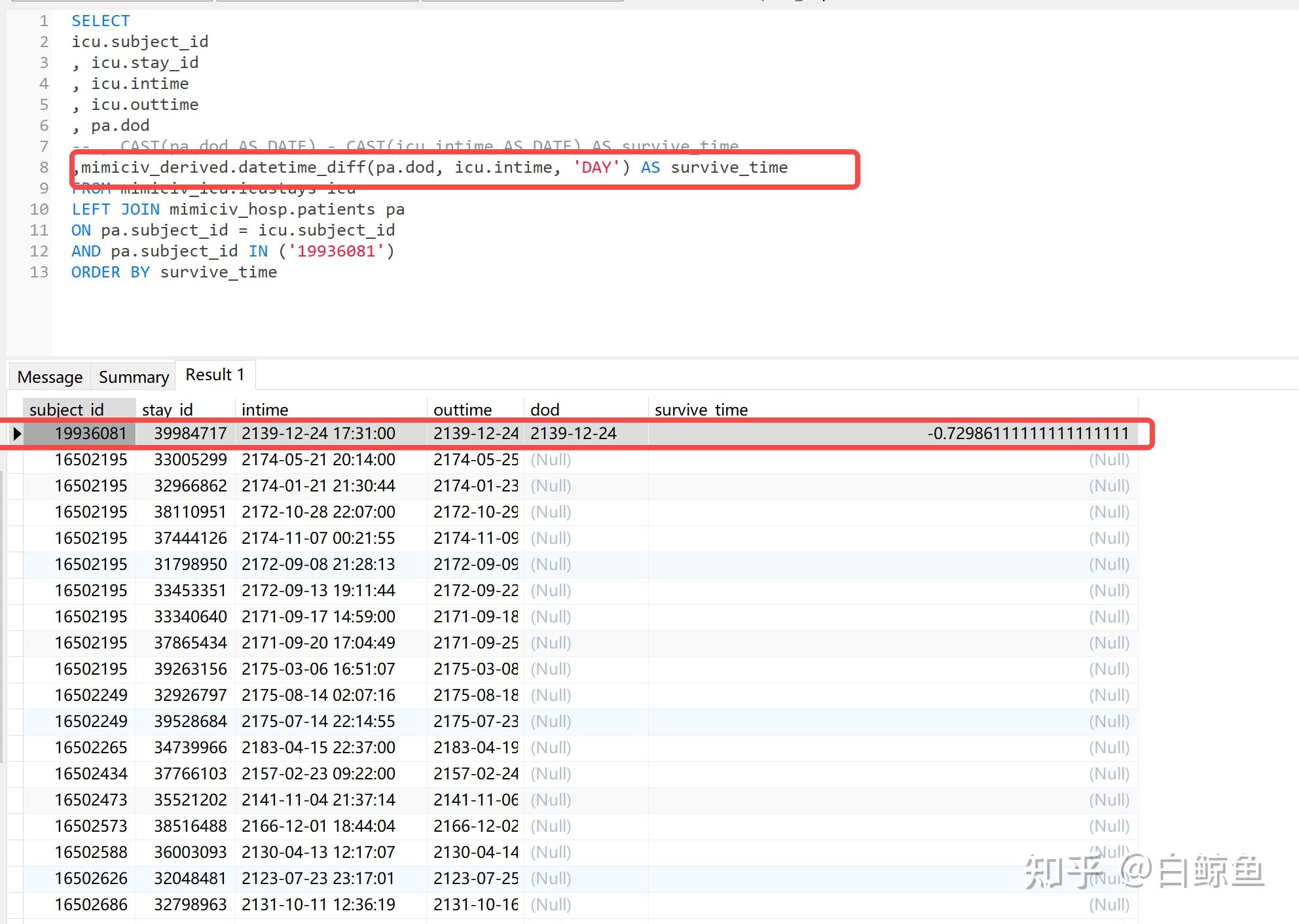 MIMIC-IV数据库， 如何提取入院患者生存时间？ - 知乎