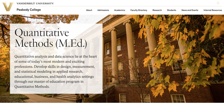 美国研究生项目｜范德堡大学 - 定量方法教育硕士 - Vanderbilt University - Quantitative Methods ...