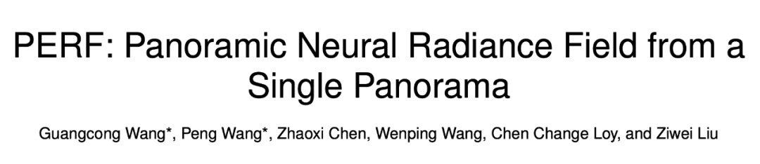 顶刊TPAMI 2024 | PERF：一张2D全景图可合成高质量的360度3D场景 - 知乎
