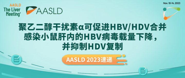 【AASLD2023速递】聚乙二醇干扰素α可促进HBV/HDV合并感染小鼠肝内的HBV病毒载量下降，并抑制HDV复制 - 知乎